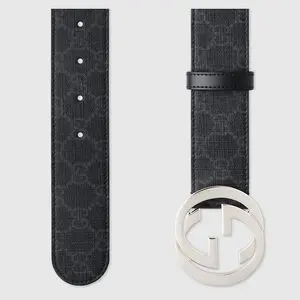 Gucci Belt With Interlocking G Buckle - Black