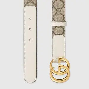 Gucci Gg Thin Marmont Belt Gg Canvas
