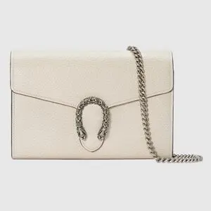 Gucci Dionysus Wallet On Chain Leather - White