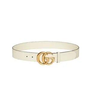 Gucci Gg Marmont Wide Belt - White