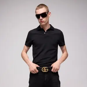 Gucci Gg Marmont Wide Belt With Shiny Buckle