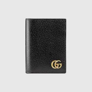 Gucci Gg Marmont Card Case Leather - Black Leather