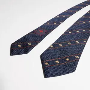 Gucci Bee And Web Silk Jacquard Tie - Blue