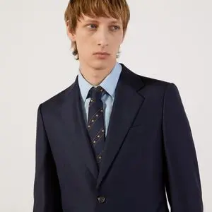 Gucci Bee And Web Silk Jacquard Tie - Blue