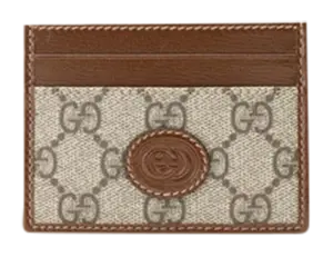 Gucci GG Canvas Interlocking G Card Case Beige