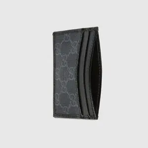 Gucci Gg Canvas Interlocking G Card Case - Black