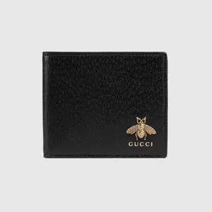 GUCCI二つ折財布（Animalier Bee Blind for Love） GUCCI Animalier Bee Blind For Love Leather Wallet Black 454070