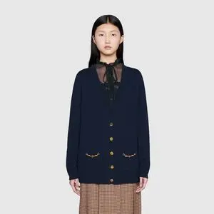 Gucci Cashmere Cardigan With Chain Detail
