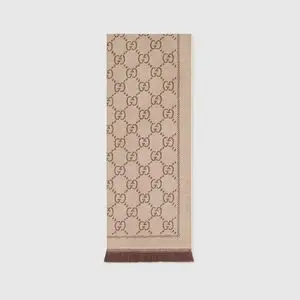 Gucci Gg Wool Scarf - Beige