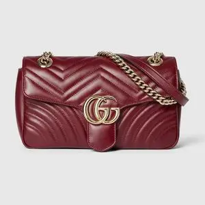 Gucci Gg Marmont Small Shoulder Bag - Gucci Rosso Ancora
