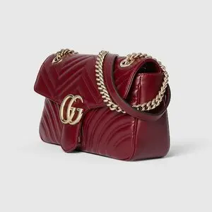 Gucci Gg Marmont Small Shoulder Bag - Gucci Rosso Ancora