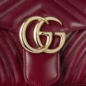 Gucci Gg Marmont Small Shoulder Bag - Gucci Rosso Ancora