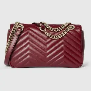 Gucci Gg Marmont Small Shoulder Bag - Gucci Rosso Ancora