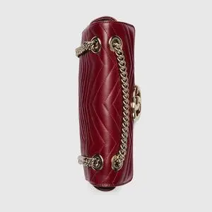 Gucci Gg Marmont Small Shoulder Bag - Gucci Rosso Ancora