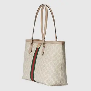 Gucci Ophidia Large Tote Bag Gg Canvas - Beige And White Canvas