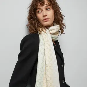 Gucci Gg Jacquard Shawl Cotton
