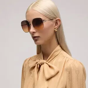 Gucci Oversize Square-frame Sunglasses - Gold