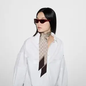 Gucci Printed Silk Ribbon - Beige