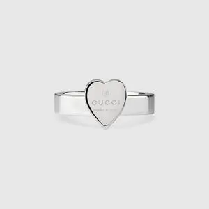 Gucci Trademark Heart Ring Sterling Silver