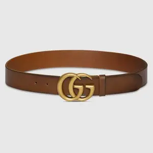 Gucci Gg Marmont Wide Leather Belt - Brown