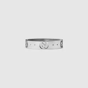 Gucci Icon Thin 18k Ring - White