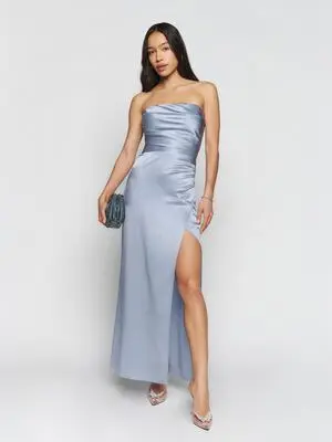 REFORMATION Barrow Silk Maxi Dress