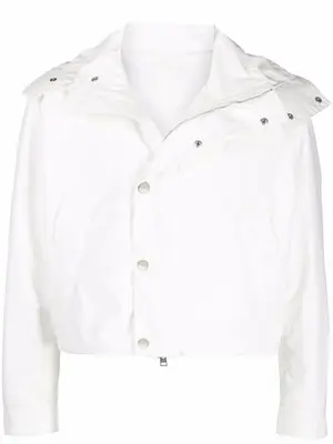 AMI Paris Cropped Waterproof Jacket - White