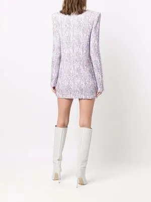 Balmain Sequin-embellished Long-sleeve Dress