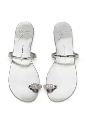 GIUSEPPE ZANOTTI Crystal-embellished Sandals - Silver