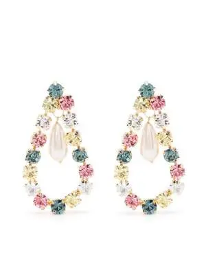 Rosantica Pastello Crystal-embellished Teardrop Earrings - Gold