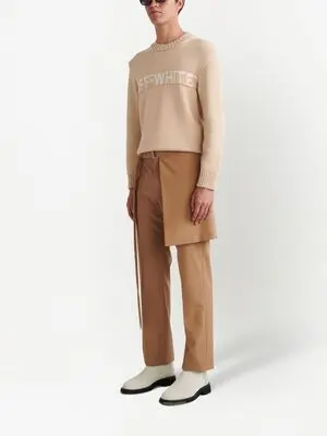 Off-White Tailored Trousers With Apron Detail