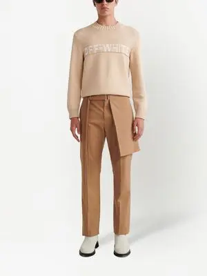 Off-White Tailored Trousers With Apron Detail