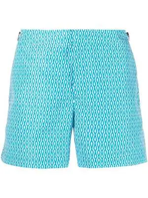 Orlebar Brown Diamond-print Swim Shorts - Blue