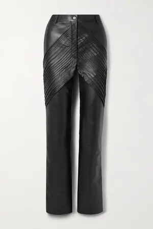 PETER DO Paneled Leather Straight-leg Pants - Black