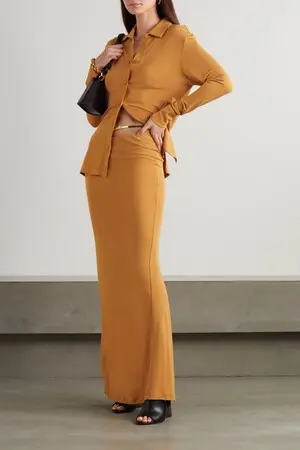 Christopher Esber Buckled Cutout Jersey Maxi Skirt