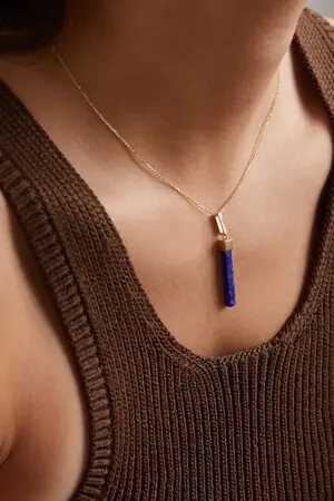 Mateo 14-karat Lapis Lazuli Necklace - Gold