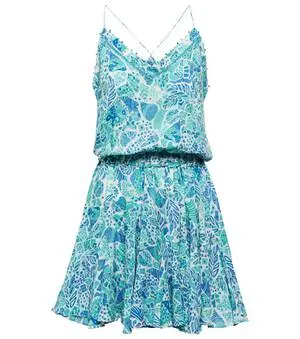 Poupette St Barth Laurie Printed Mini Dress - Blue