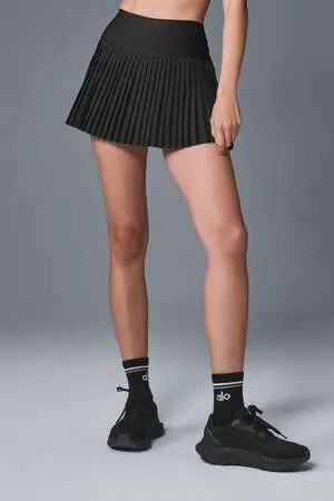 Alo Yoga Grand Slam Pleated Tennis Skirt - Black