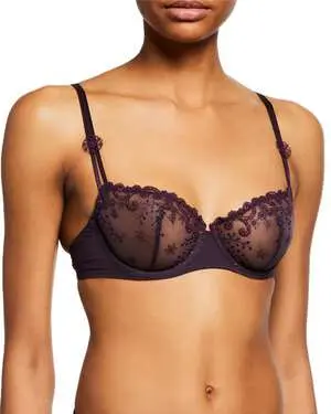 Simone Perele Delice Embroidered Demi Bra Atoll Blue