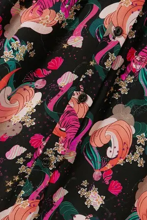 Saloni Venyx Ginny Printed Silk Crepe De Chine Midi Dress