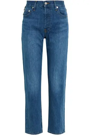 Helmut Lang Classic Highrise Straightleg Jeans - Mid Denim