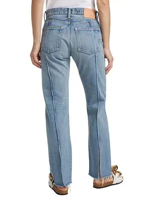 Moussy Vintage Siena Mid-rise Seamed Straight-leg Jeans