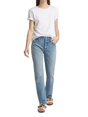 Moussy Vintage Siena Mid-rise Seamed Straight-leg Jeans