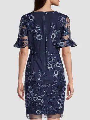 Shani Floral Embellished Sheath Dress