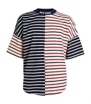 Palm Angels Oversized Striped Logo T-shirt
