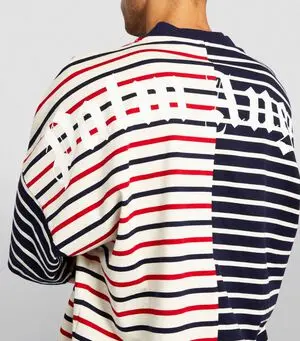 Palm Angels Oversized Striped Logo T-shirt