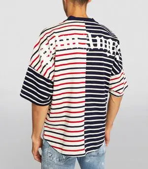 Palm Angels Oversized Striped Logo T-shirt