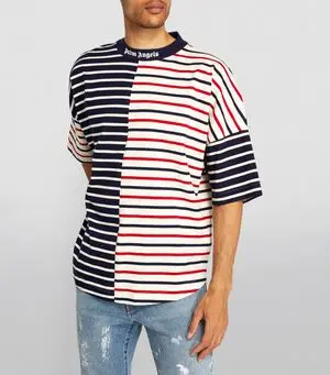 Palm Angels Oversized Striped Logo T-shirt