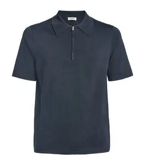 Sandro Zip-up Polo Shirt - Blue