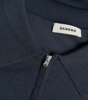 Sandro Zip-up Polo Shirt - Blue